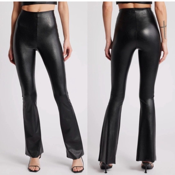 Commando | Pants & Jumpsuits | Commando Shiny Black Flare Pants | Poshmark